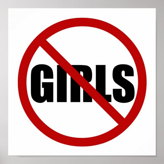 No Girls Allowed Sign Typography Poster | Zazzle.com