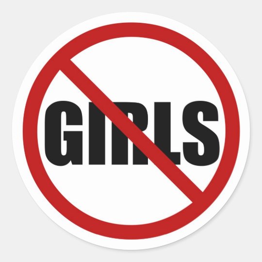 No Girls Allowed Sign Typography Sticker | Zazzle.com