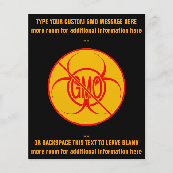No GMO Flyers Biohazard Personalized GMO Flyers | Zazzle