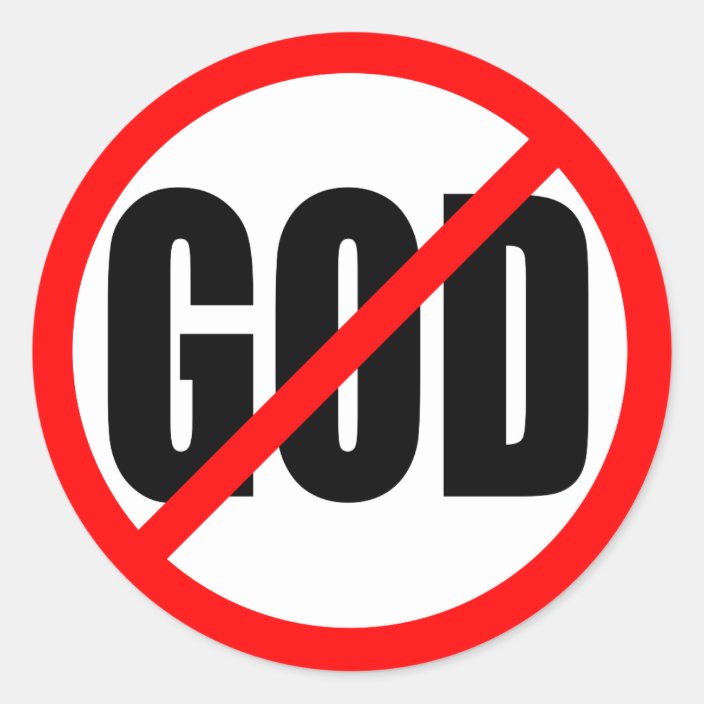 "NO GOD" CLASSIC ROUND STICKER | Zazzle.com