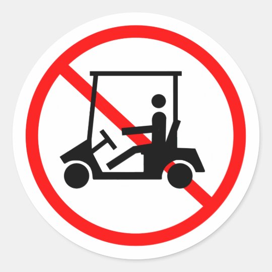 No Golf Carts Stickers | Zazzle.com