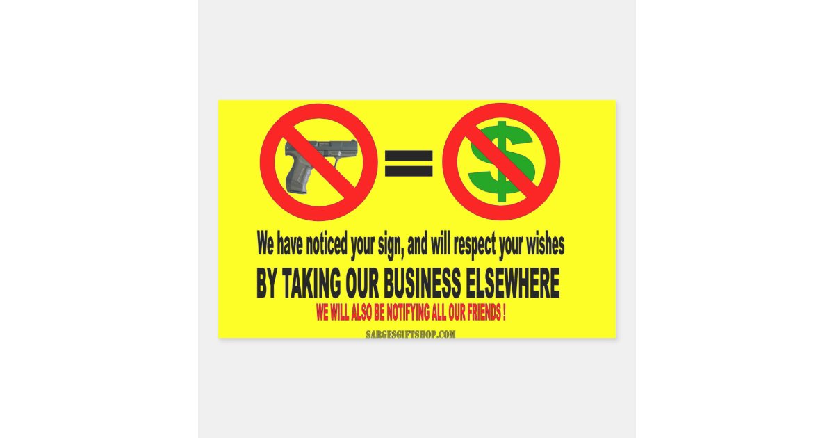 NO GUN, NO MON RECTANGULAR STICKER | Zazzle