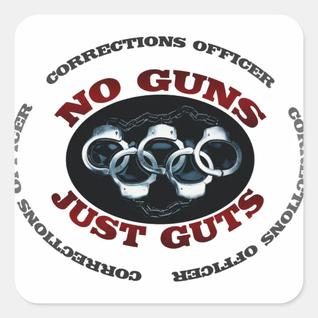 No Guns Just Guts Square Sticker | Zazzle