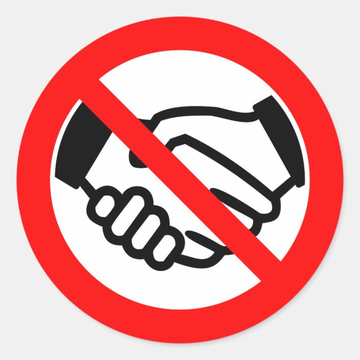No Hand Shaking Classic Round Sticker | Zazzle.com