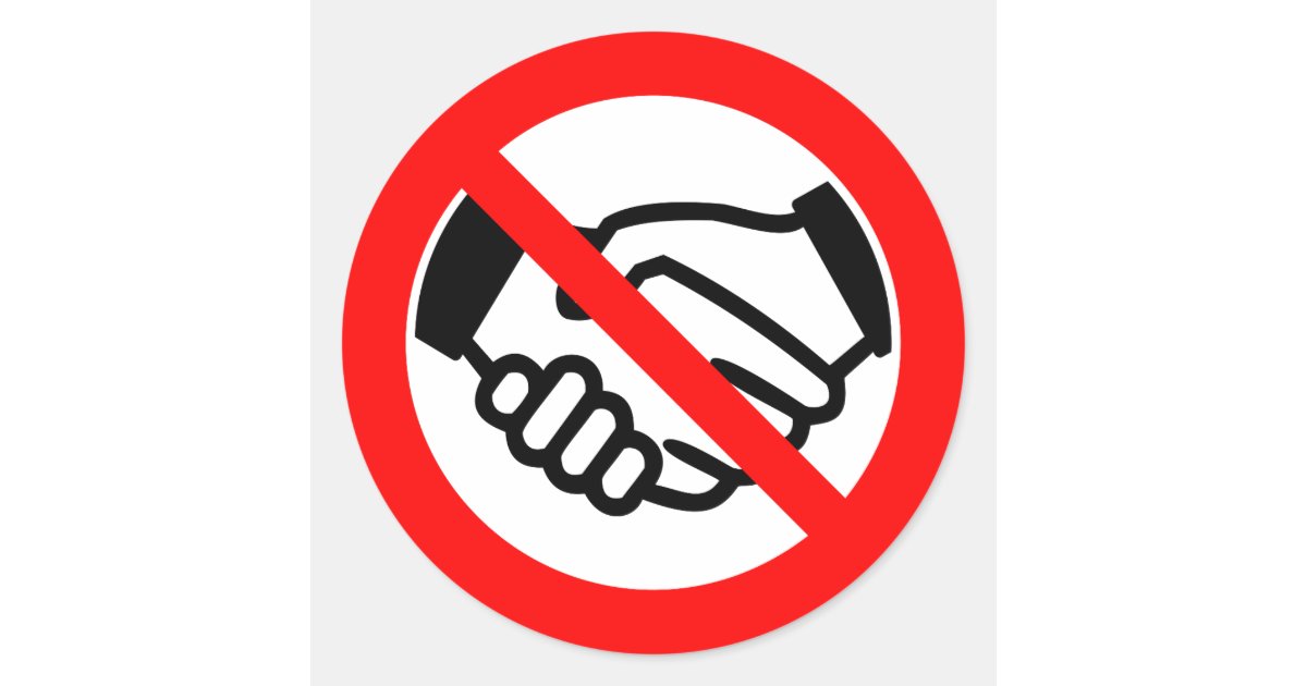 No Hand Shaking Classic Round Sticker | Zazzle
