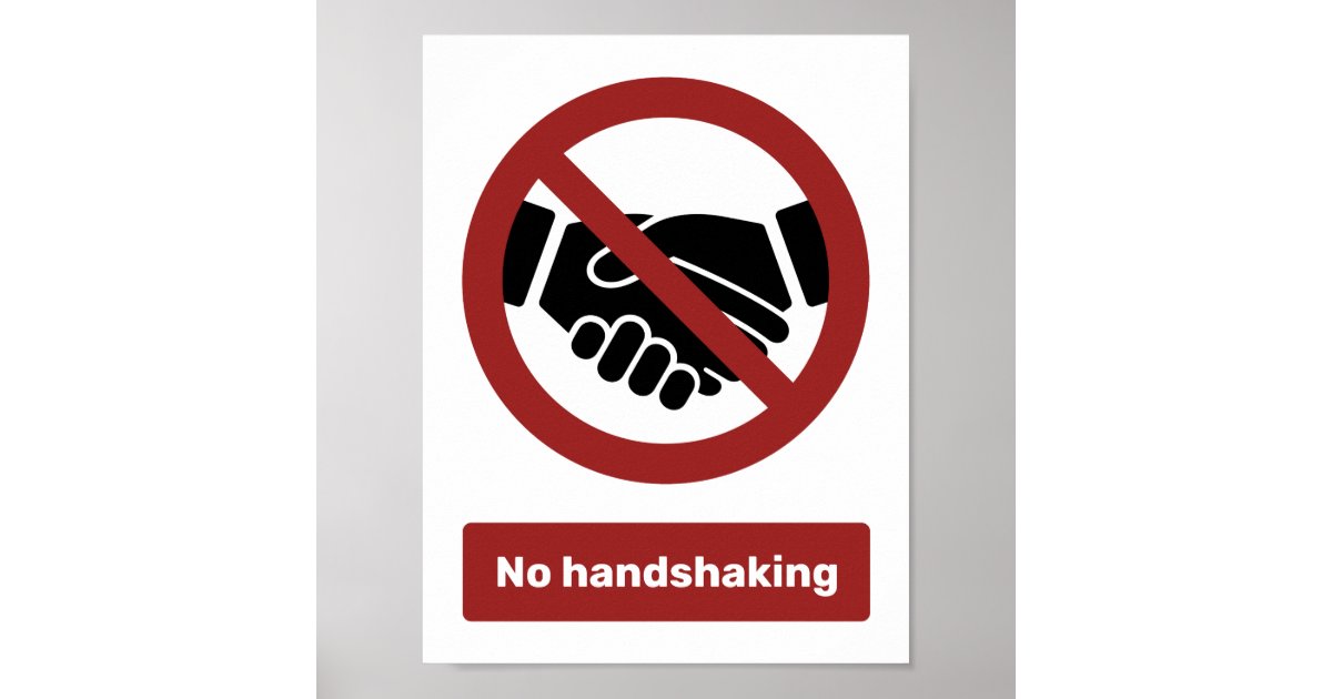 No Handshaking Poster | Zazzle