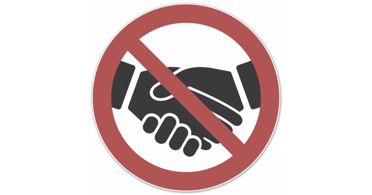 No Handshaking Sticker | Zazzle