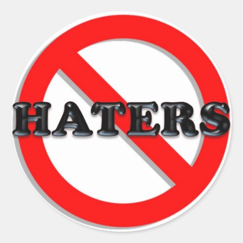 Hater Stickers - 100% Satisfaction Guaranteed | Zazzle