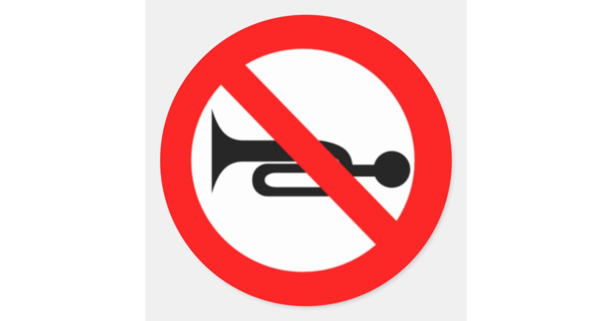 No Honking Sign Classic Round Sticker | Zazzle
