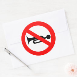 No Honking Sign Classic Round Sticker | Zazzle