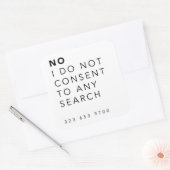"No I Do Not Consent to a Search" Stickers | Zazzle