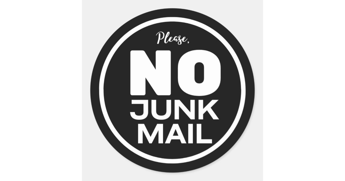 No Junk Mail Sticker | Zazzle