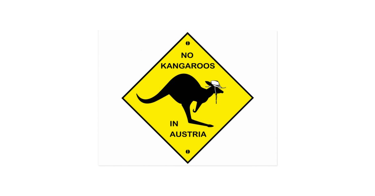 No kangaroos in Austria! Postcard | Zazzle.com