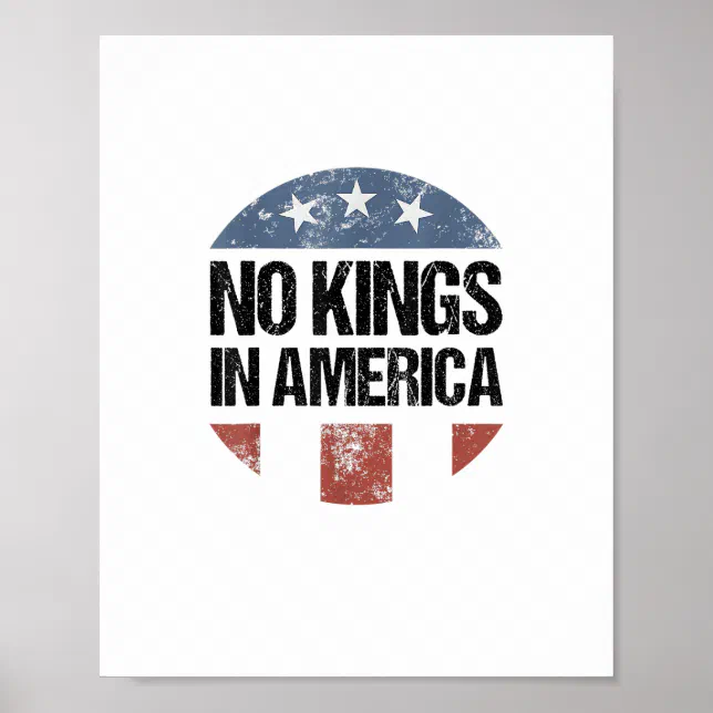 No Kings In America Vintage Patriotic No Kings Cre Poster | Zazzle