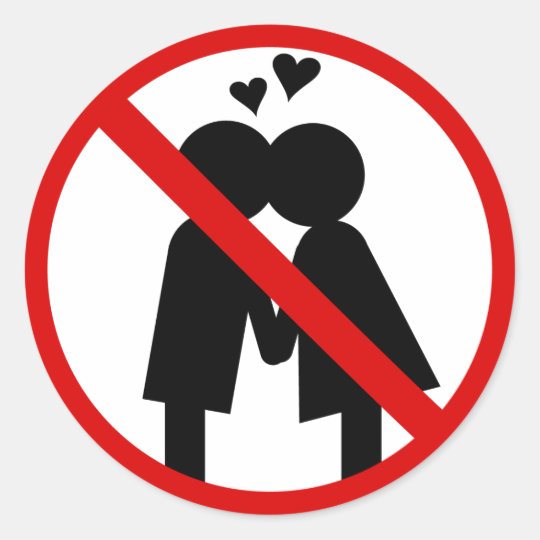 No Kisses Anti-Valentine's Day Sticker | Zazzle.com