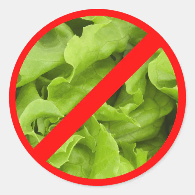 NO lettuce symbol sticker | Zazzle