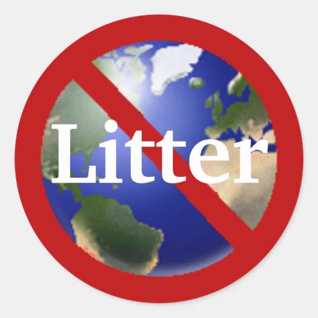 No Litter Allowed Sticker - Customized | Zazzle