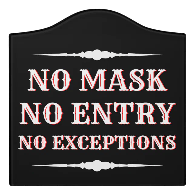 No Mask No Entry Door Sign | Zazzle