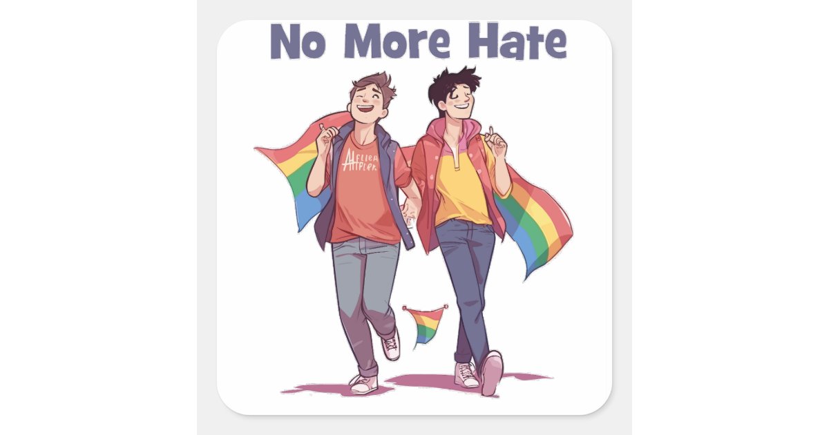 No More Hate LGBT Sticker | Zazzle