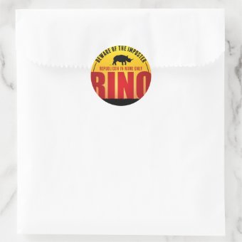 No More RINO's Classic Round Sticker | Zazzle