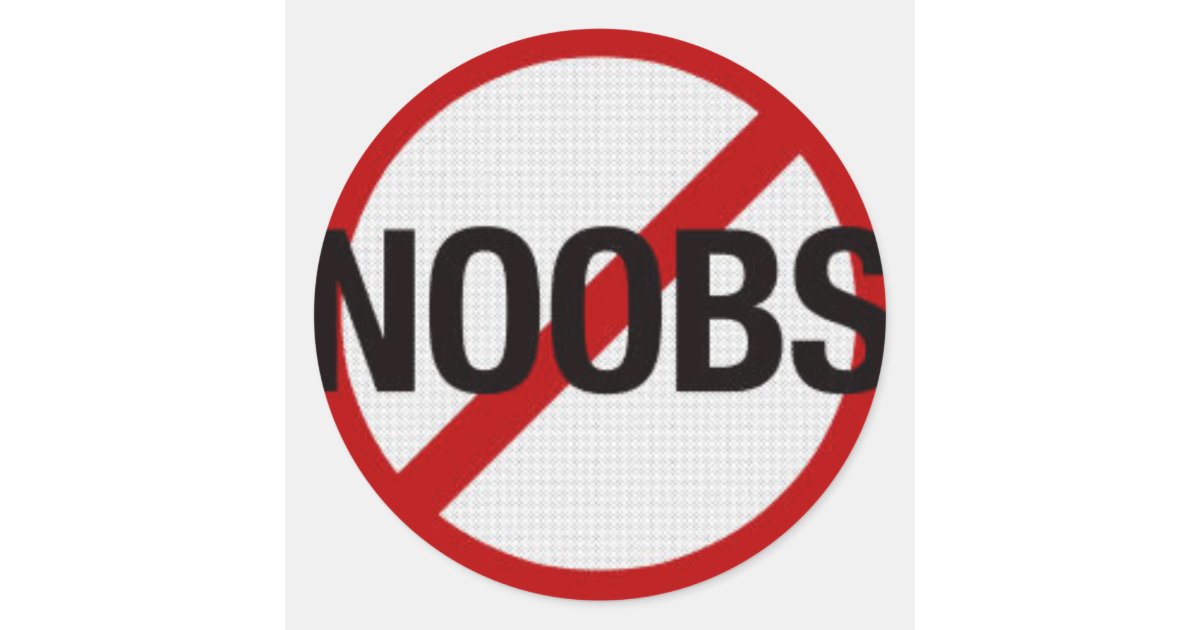 No NOOBS sticker! Classic Round Sticker | Zazzle