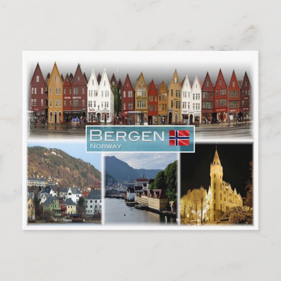 NO Norway - Bergen - Postcard | Zazzle