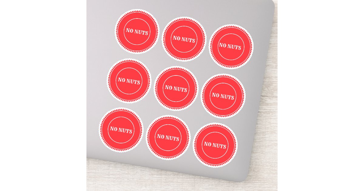 No Nuts Allergy Safe Culinary Sticker | Zazzle