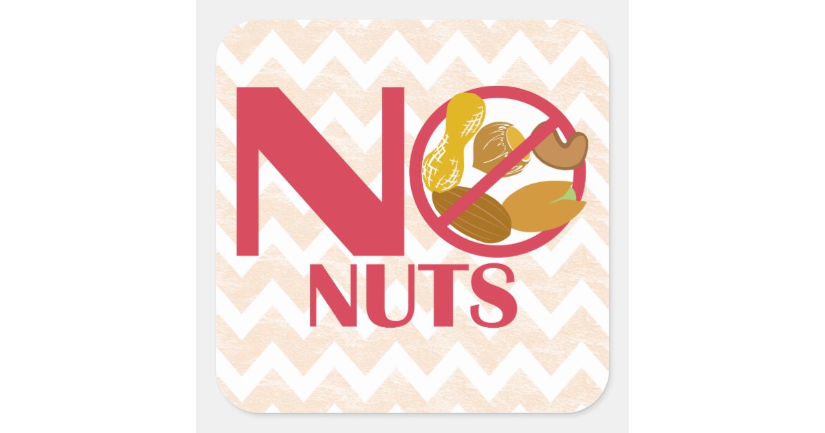 No Nuts Food Allergy Alert Stickers | Zazzle