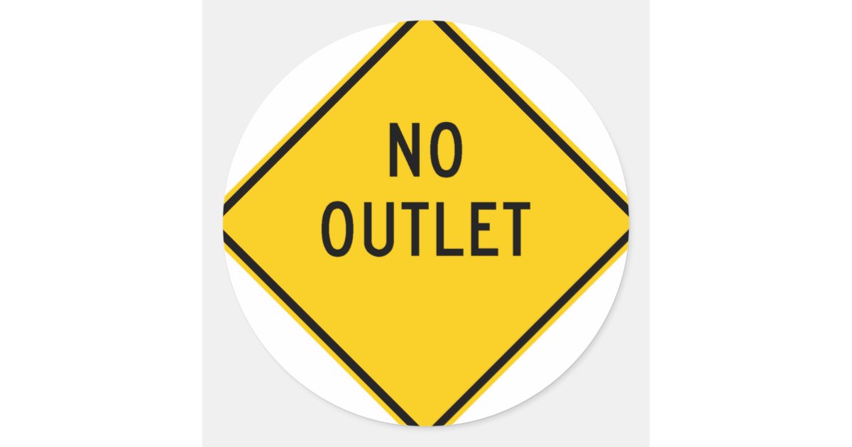 No Outlet Highway Sign Classic Round Sticker | Zazzle