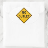 No Outlet, Traffic Warning Sign, USA Oval Sticker | Zazzle