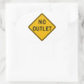 No Outlet, Traffic Warning Sign, USA Oval Sticker | Zazzle