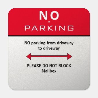 No Parking Do Not Block Mailbox Metal Sign | Zazzle