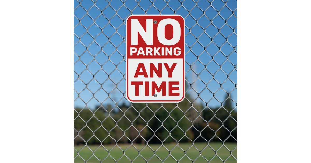 No Parking Red White Metal Sign | Zazzle