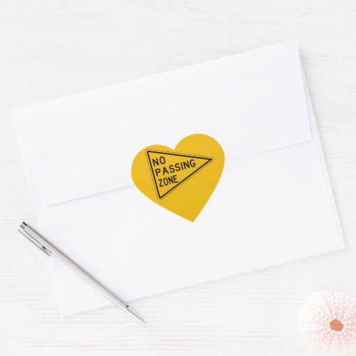 No Passing Zone, Traffic Warning Sign, USA Heart Sticker | Zazzle