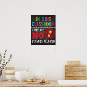No Peanuts Allowed School Poster | Zazzle