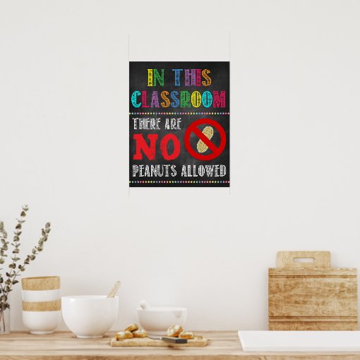 No Peanuts Allowed School Poster | Zazzle