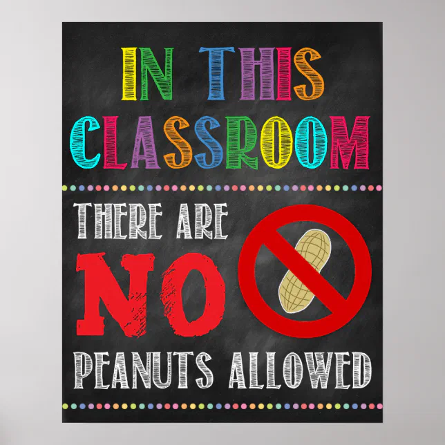 No Peanuts Allowed School Poster | Zazzle