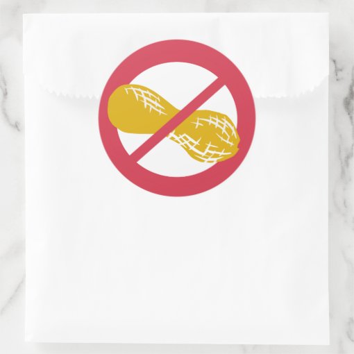 No Peanuts Food Allergy Alert Stickers | Zazzle