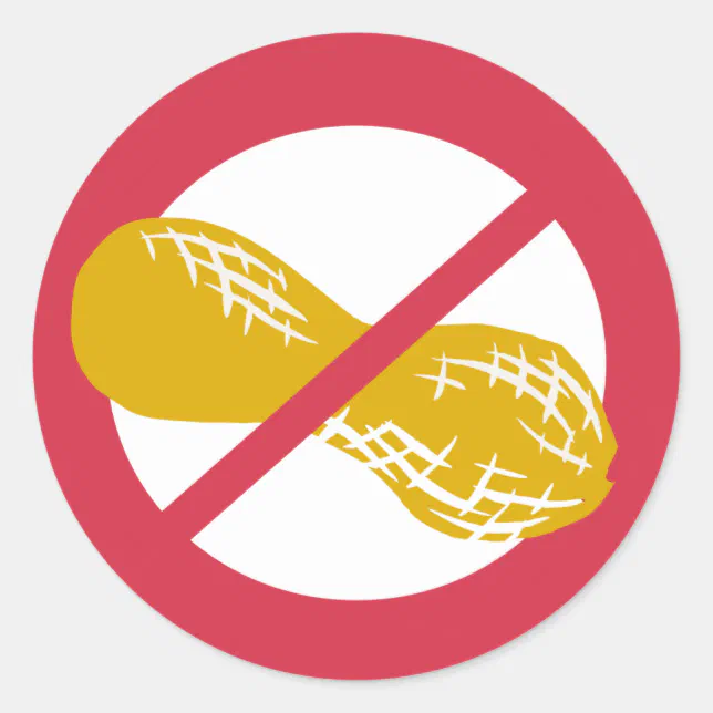 No Peanuts Food Allergy Alert Stickers | Zazzle
