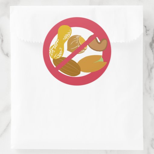 No Peanuts or Nuts Food Allergy Alert Stickers | Zazzle