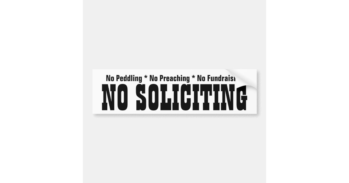 No Peddling No Preaching Bumper Sticker | Zazzle