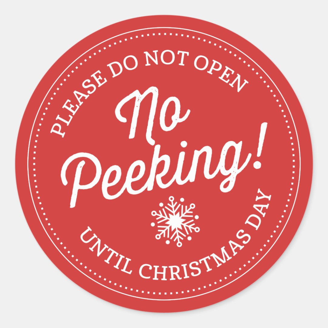 No Peeking! Christmas Stickers | Zazzle