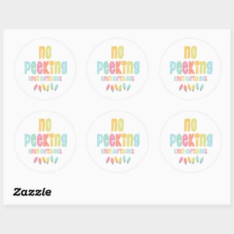 No Peeking Until Christmas Holiday Classic Round Sticker | Zazzle