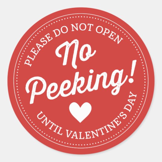 No Peeking! Valentine's Day Stickers | Zazzle.com