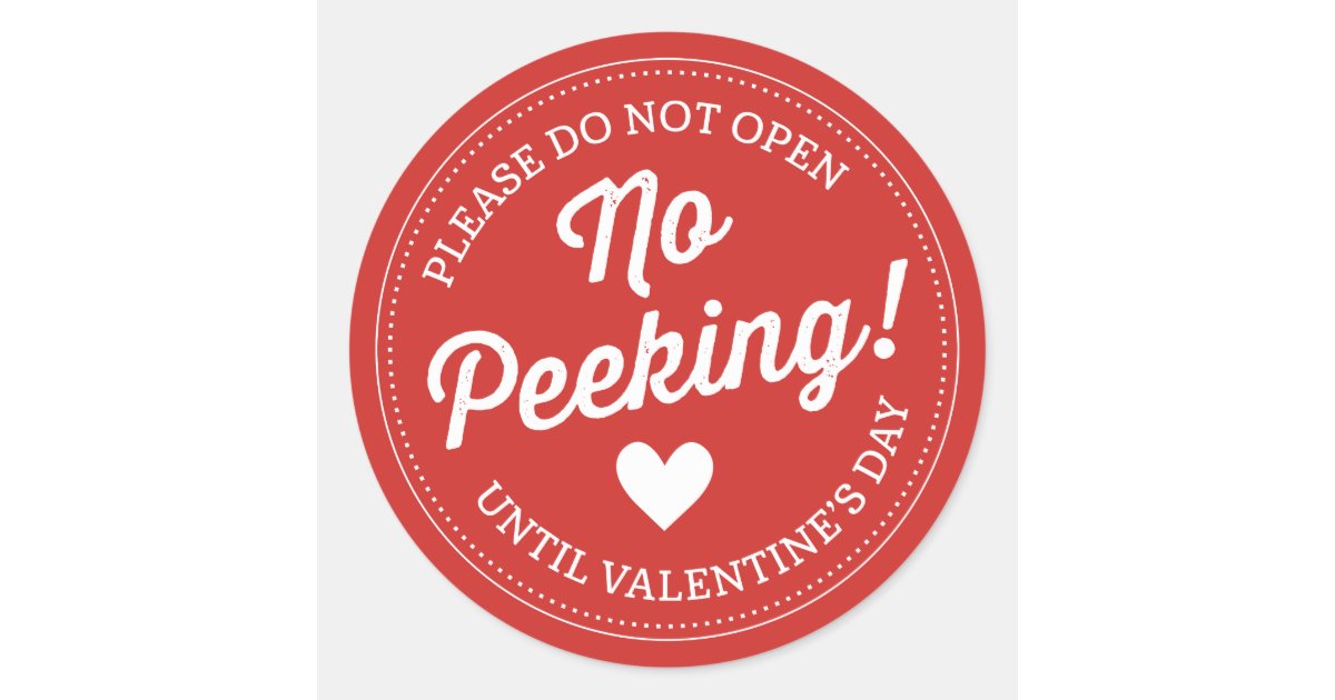 No Peeking! Valentine's Day Stickers | Zazzle
