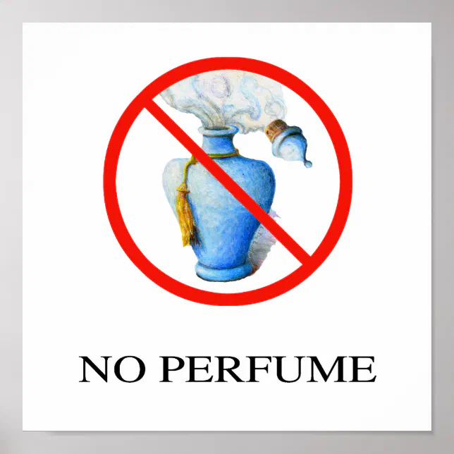 No Perfume Sign, Hand Drawn Poster | Zazzle