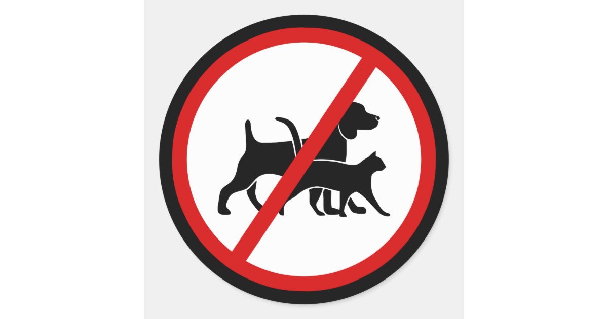 No Pets Allowed Classic Round Sticker | Zazzle