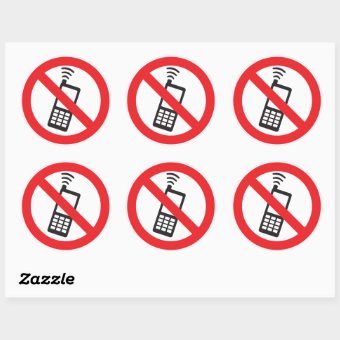 No Phone Allowed Classic Round Sticker | Zazzle