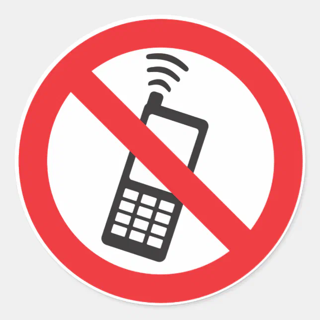 No Phone Allowed Classic Round Sticker | Zazzle
