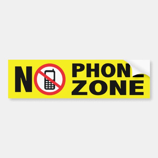 No Phone Zone Bumper Sticker | Zazzle.com